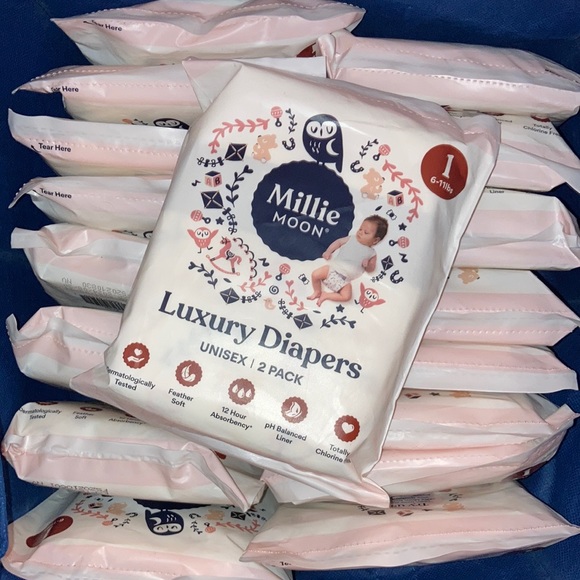 Millie Moon | Other | 2 Diapers Or150diapers Millie Moon Luxury Diapers Size 1 | Poshmark